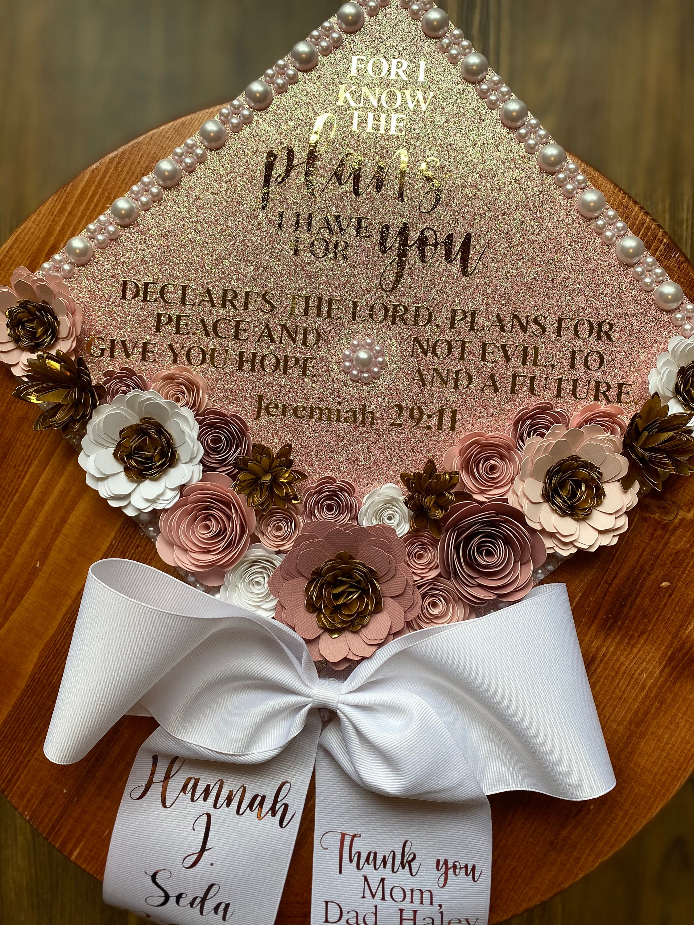 Custom Personalized Graduation Cap Topper GOD Plans Bible Nurse Teacher ...