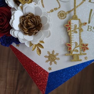 Custom Philippines Philippino Graduation Cap Topper Flag Floral Bling ...