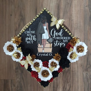 Custom GOD Graduation Cap Topper Red Black White Gold Black - Etsy