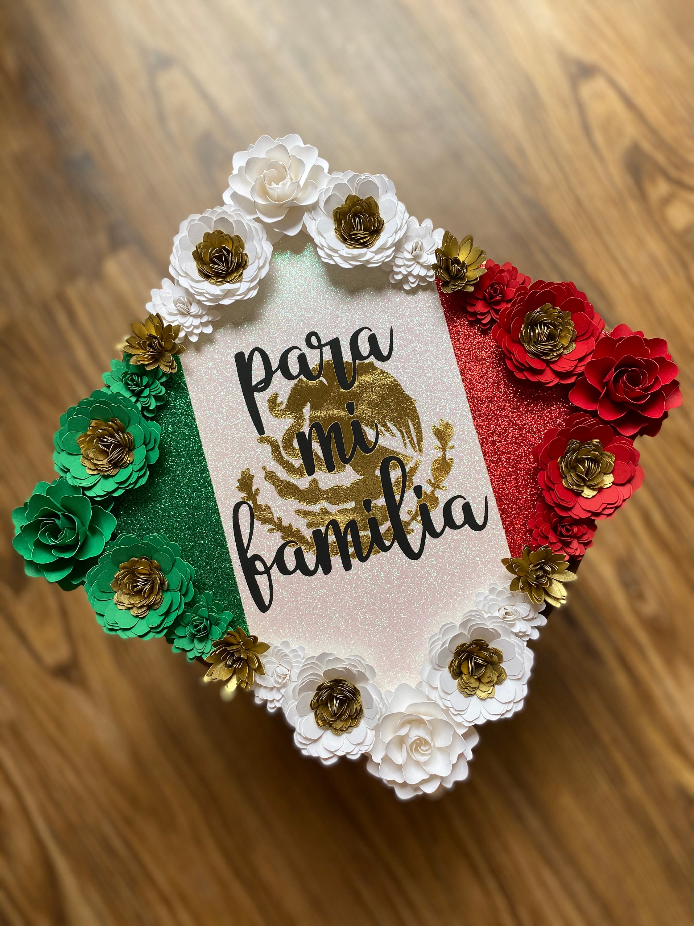 Custom Mexico Graduation Cap Topper Flag Graduation Cap Floral | Etsy