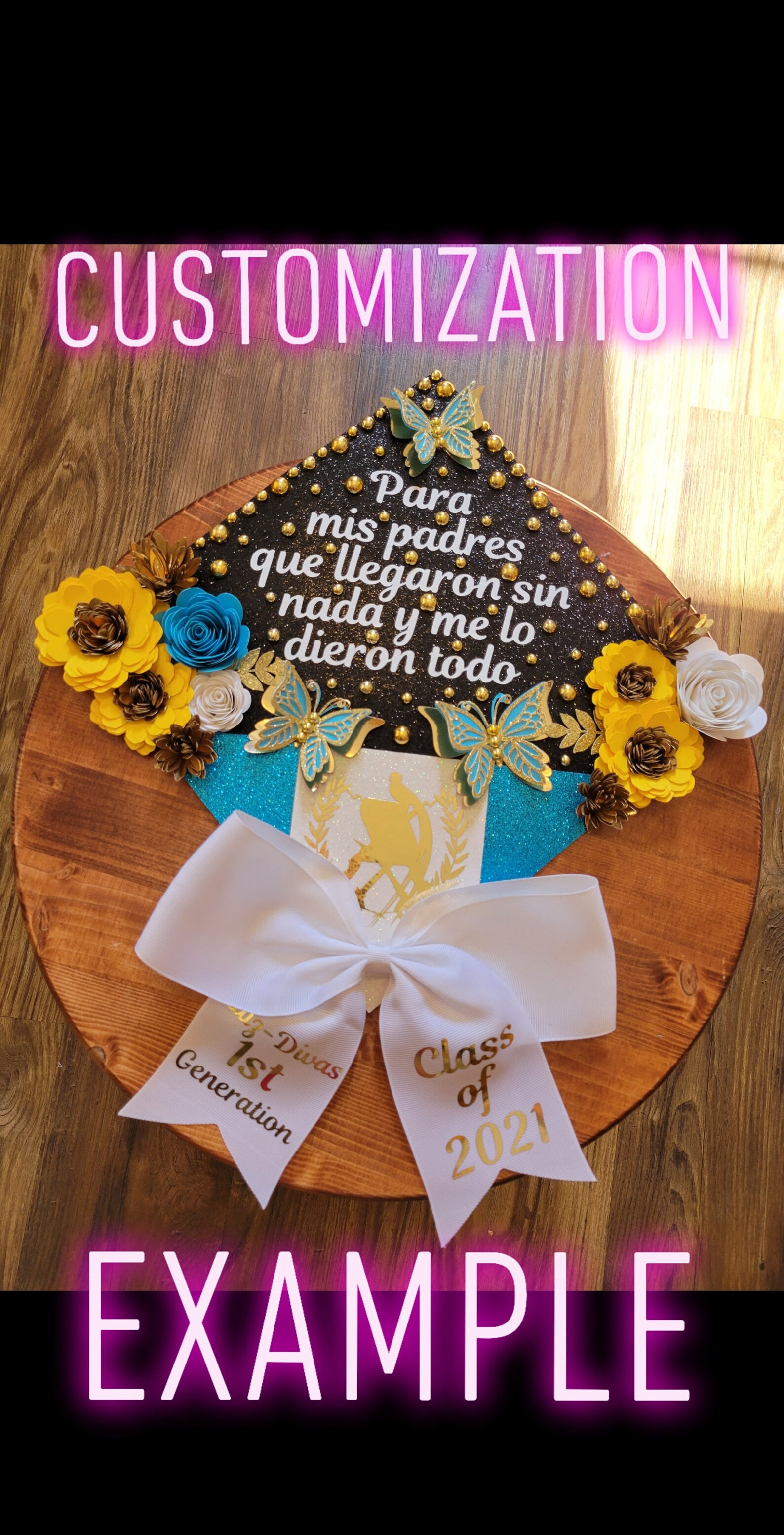 Custom Personalized Graduation Cap Topper Guatemala Guatemalan | Etsy