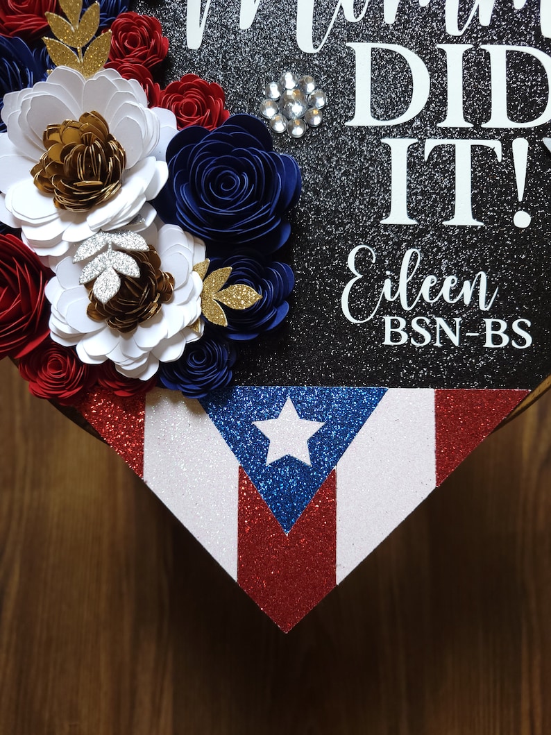 Custom Personalized Puerto Rico Mommy Did It Graduation Cap | Etsy