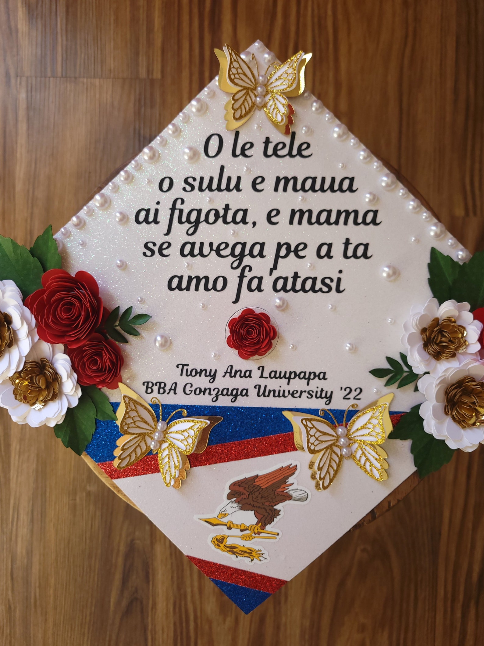 Custom American Samoa Samoan Graduation Cap Topper Flag Floral - Etsy