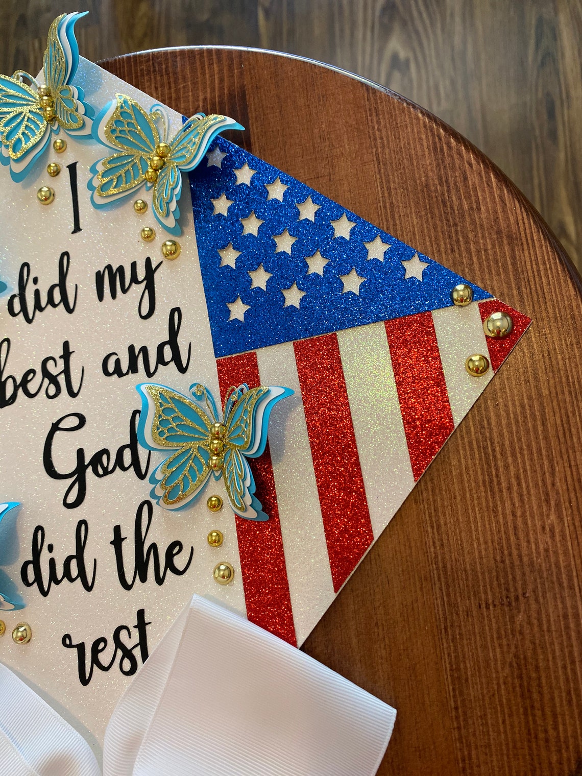 Custom Flag Graduation Cap Topper Butterfly Graduation Cap - Etsy