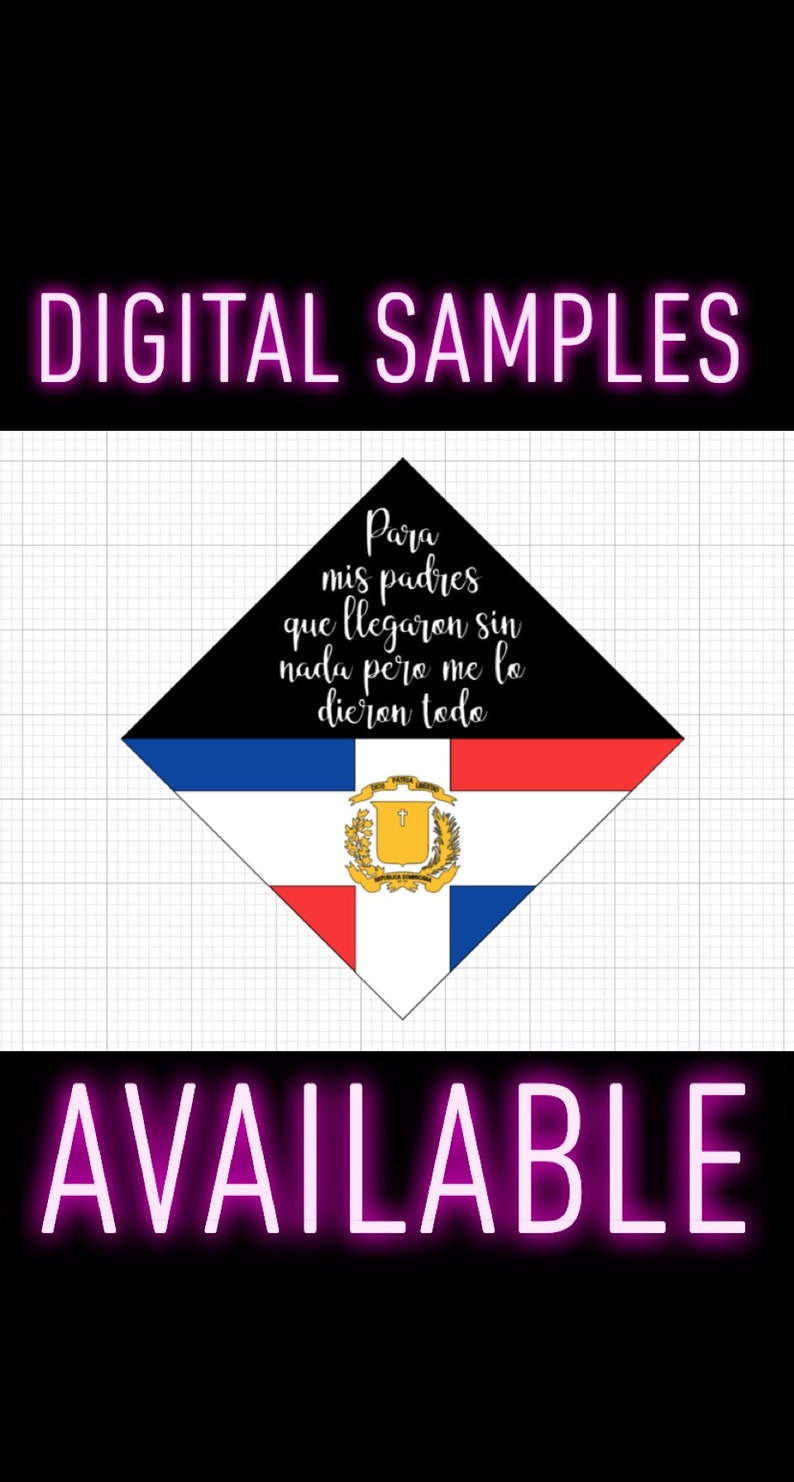 Custom Dominican Republic Graduation Cap Topper Flag Floral - Etsy