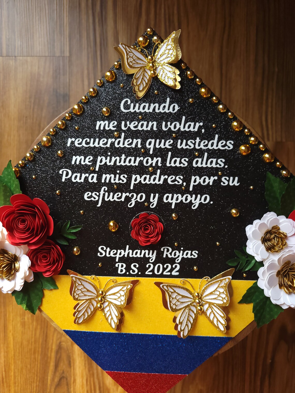 Custom Colombia Colombian Colombiana Graduation Cap Topper | Etsy