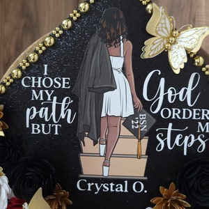 Custom GOD Graduation Cap Topper Red Black White Gold Black - Etsy