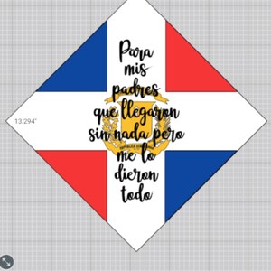 Custom Dominican Republic Graduation Cap Topper Flag Floral Bling ...