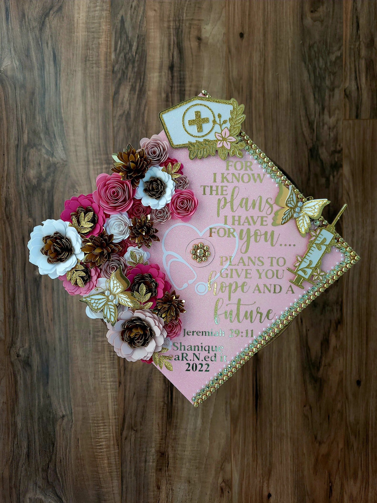 Custom Nurse RN Graduation Cap Topper Gift Decoration Decor Glitter ...