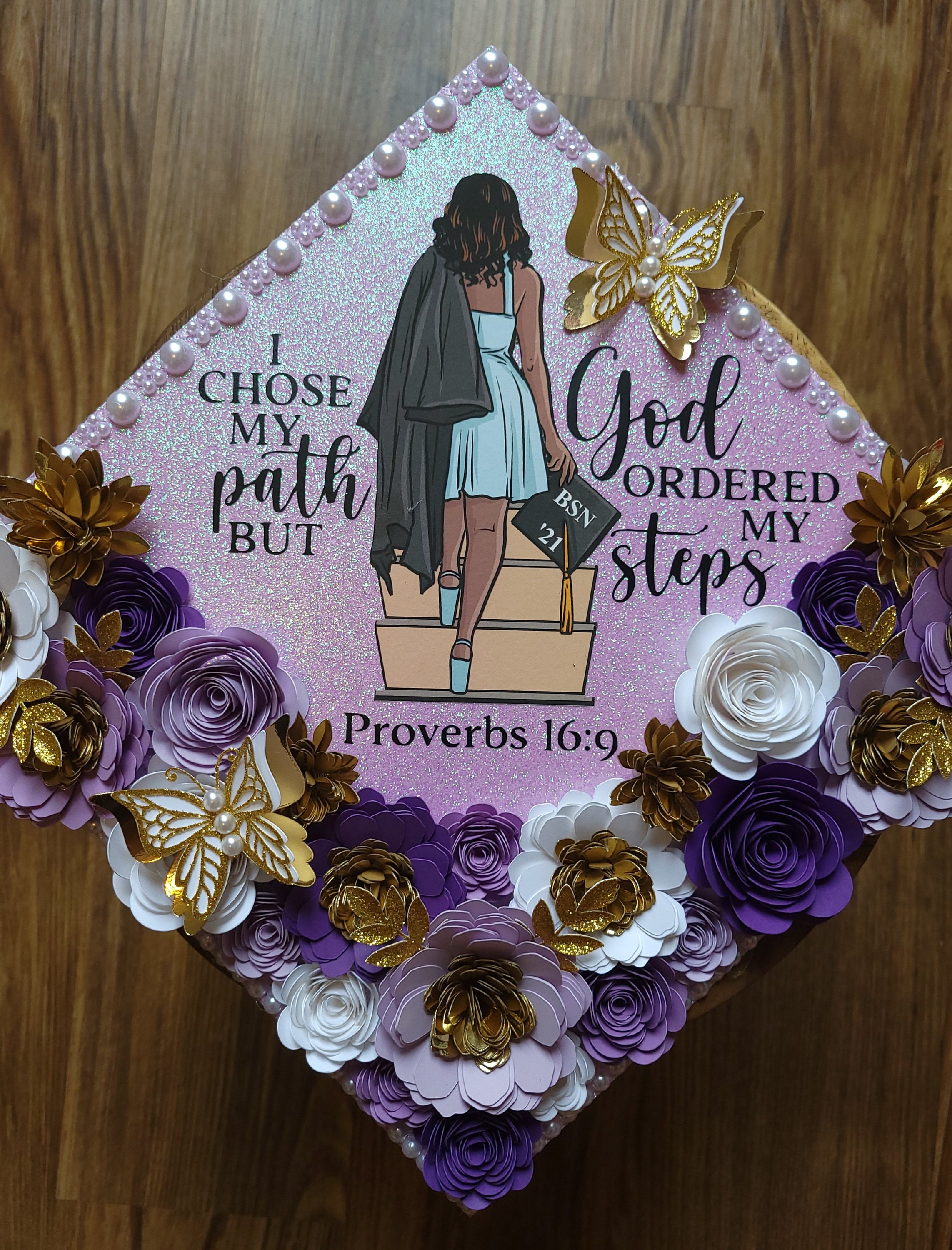 Purple Graduation Cap Decor
