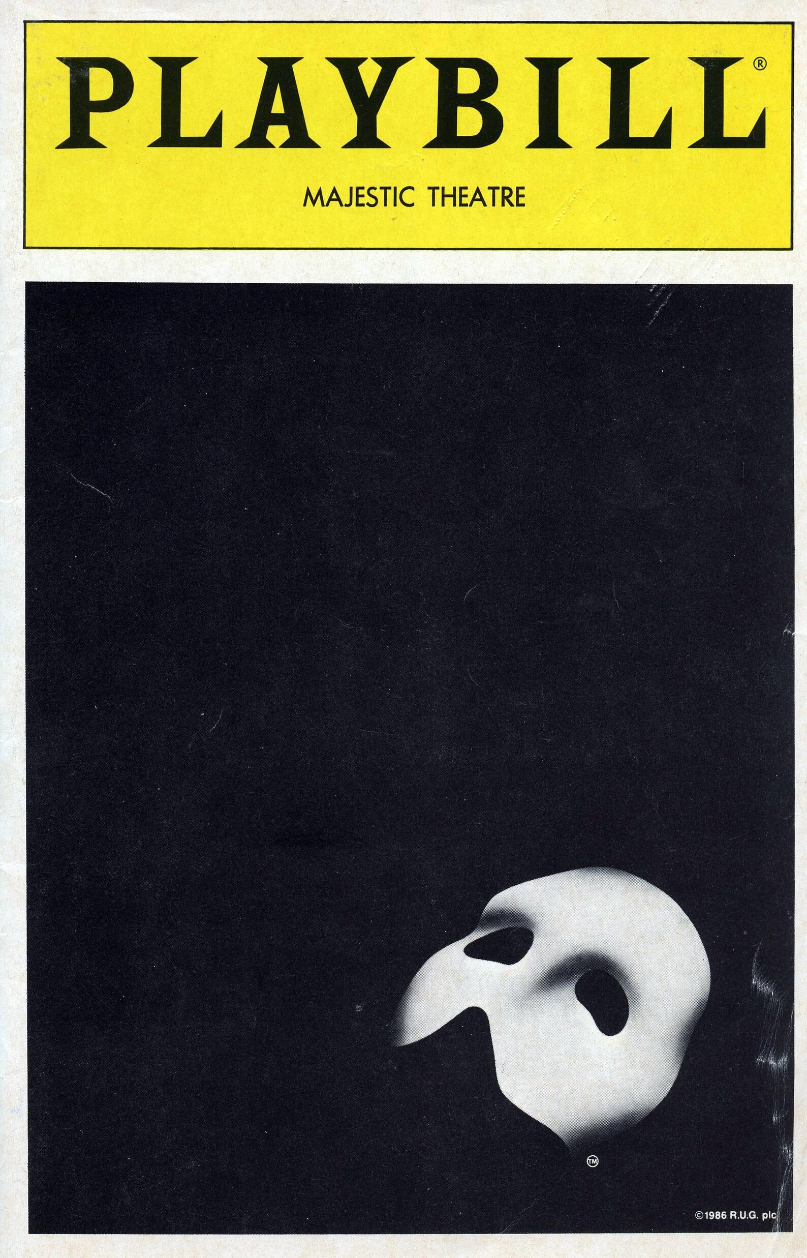 1990 Broadway Playbill "phantom of the Opera" Majestic Theatre Rebecca ...