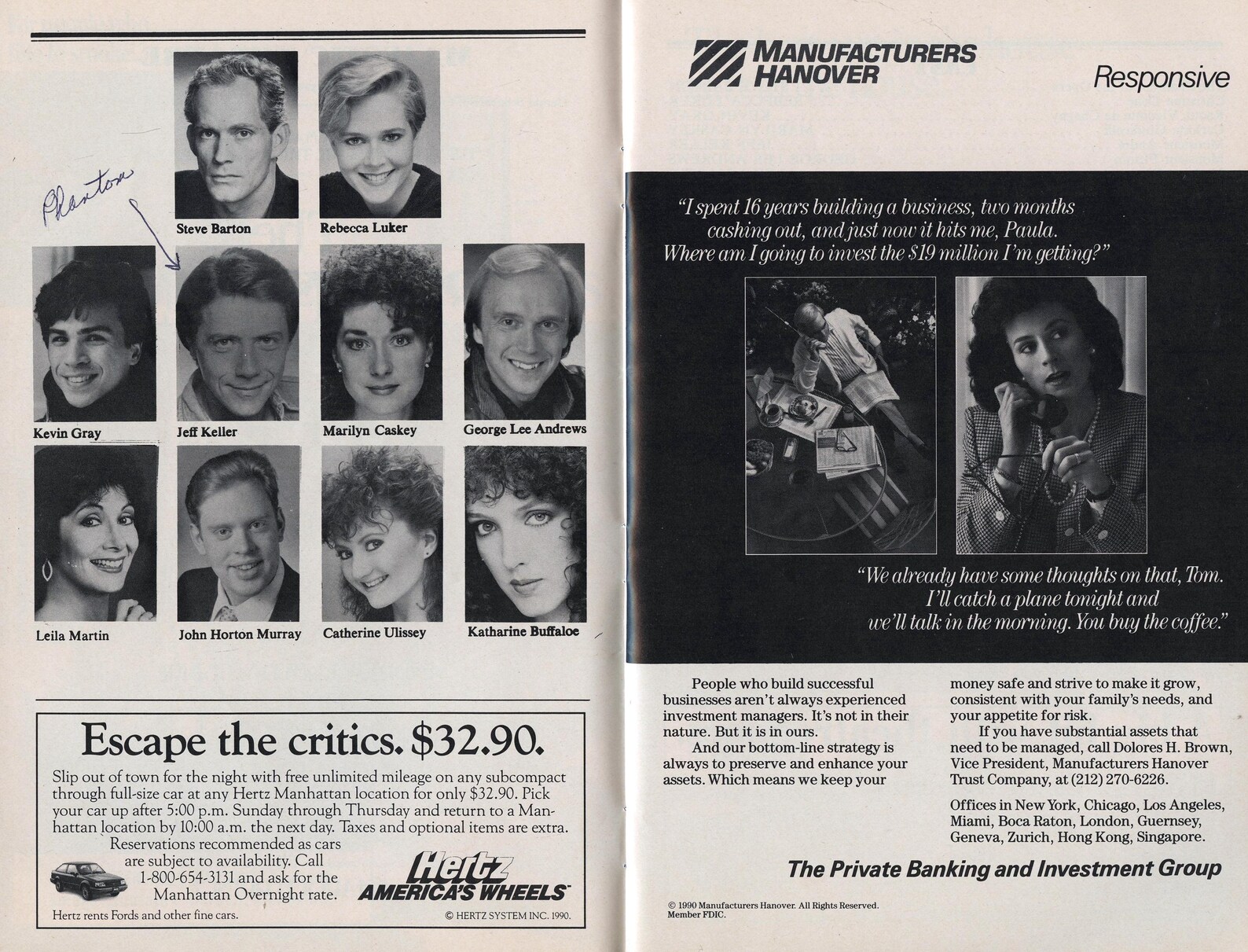 1990 Broadway Playbill "phantom of the Opera" Majestic Theatre Rebecca ...