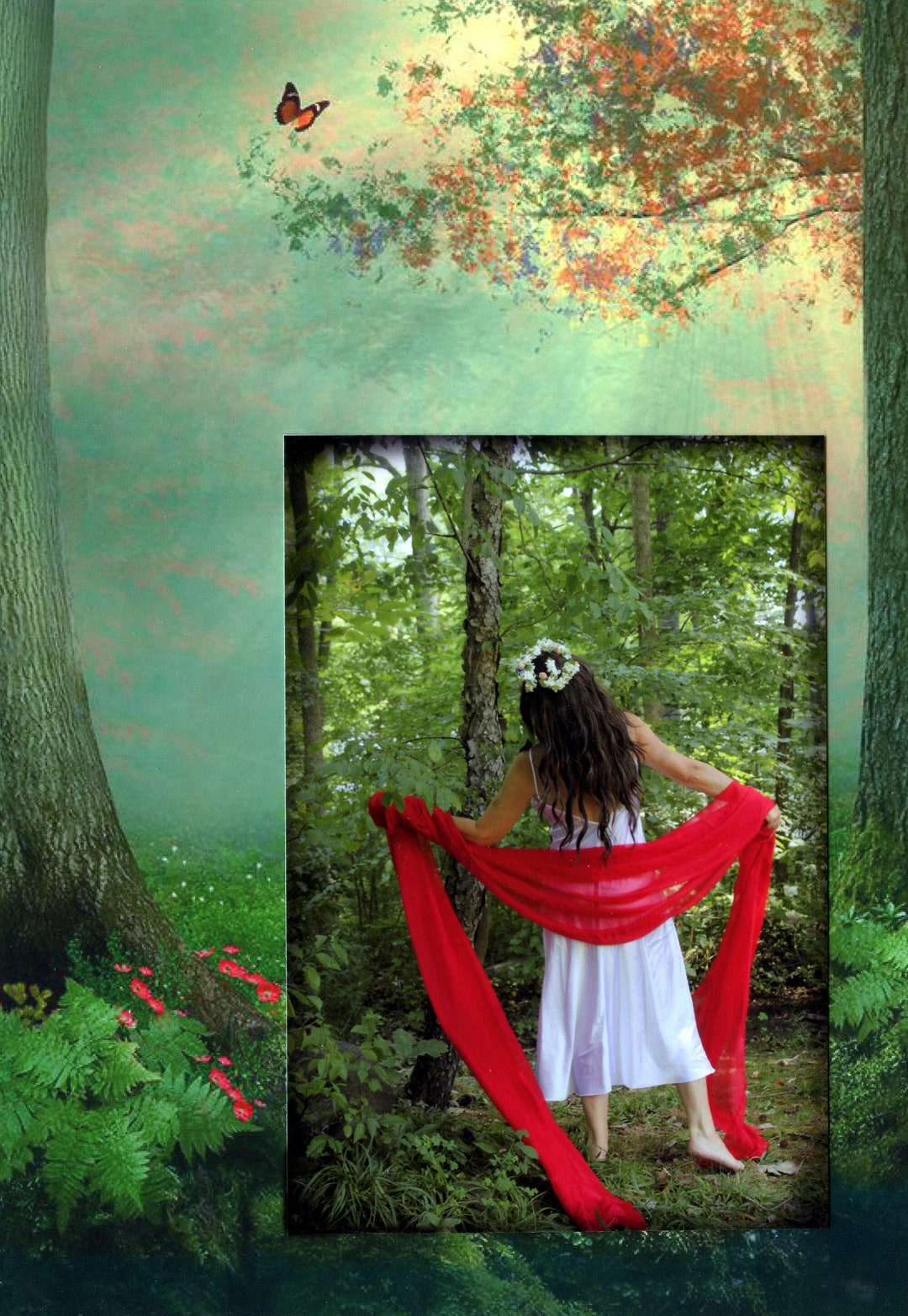 Celebrate Ireland! One-of-a-kind Handmade Collage Greeting Card "forest ...