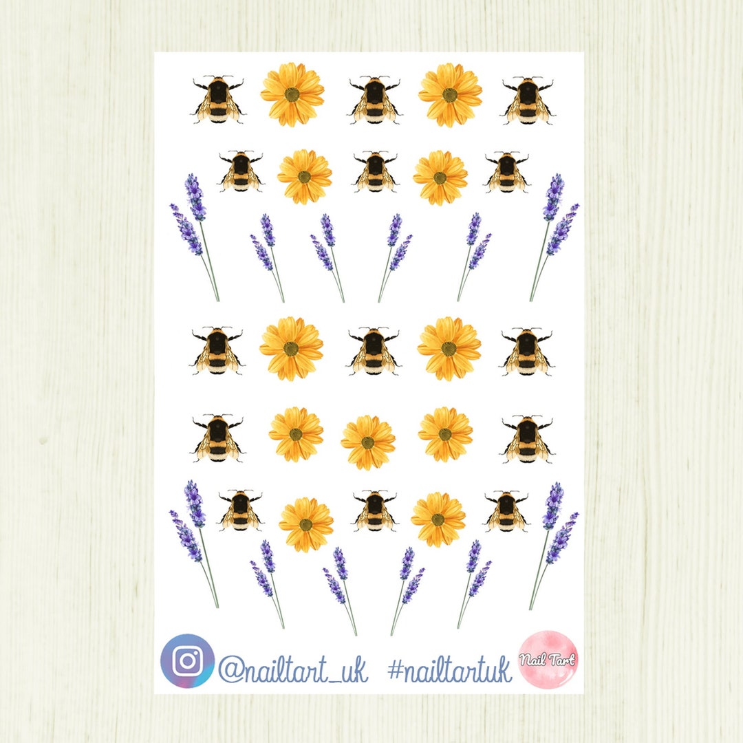 Calcomanías de flores, abejas y mariposas Calcomanías / pegatinas al ...