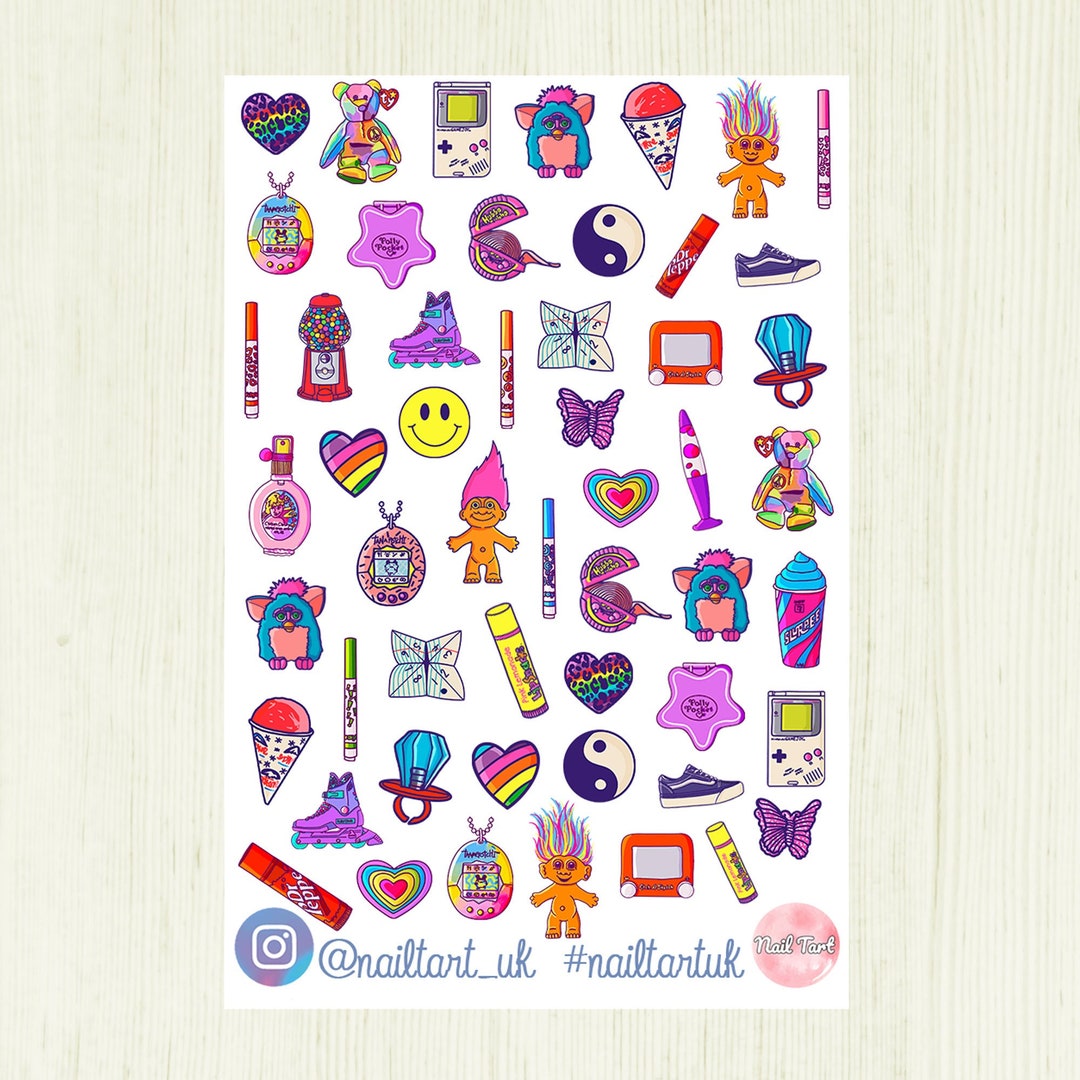 Nail Art Waterslide Decals / Stickers 90s Nostalgia Decal Sheet - Etsy