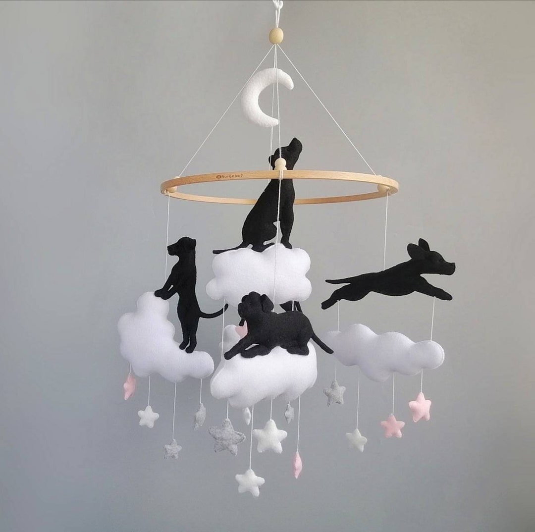 Labrador Baby Mobile Felt Nursery Decor, Baby Shower Gift Dog Mobile ...