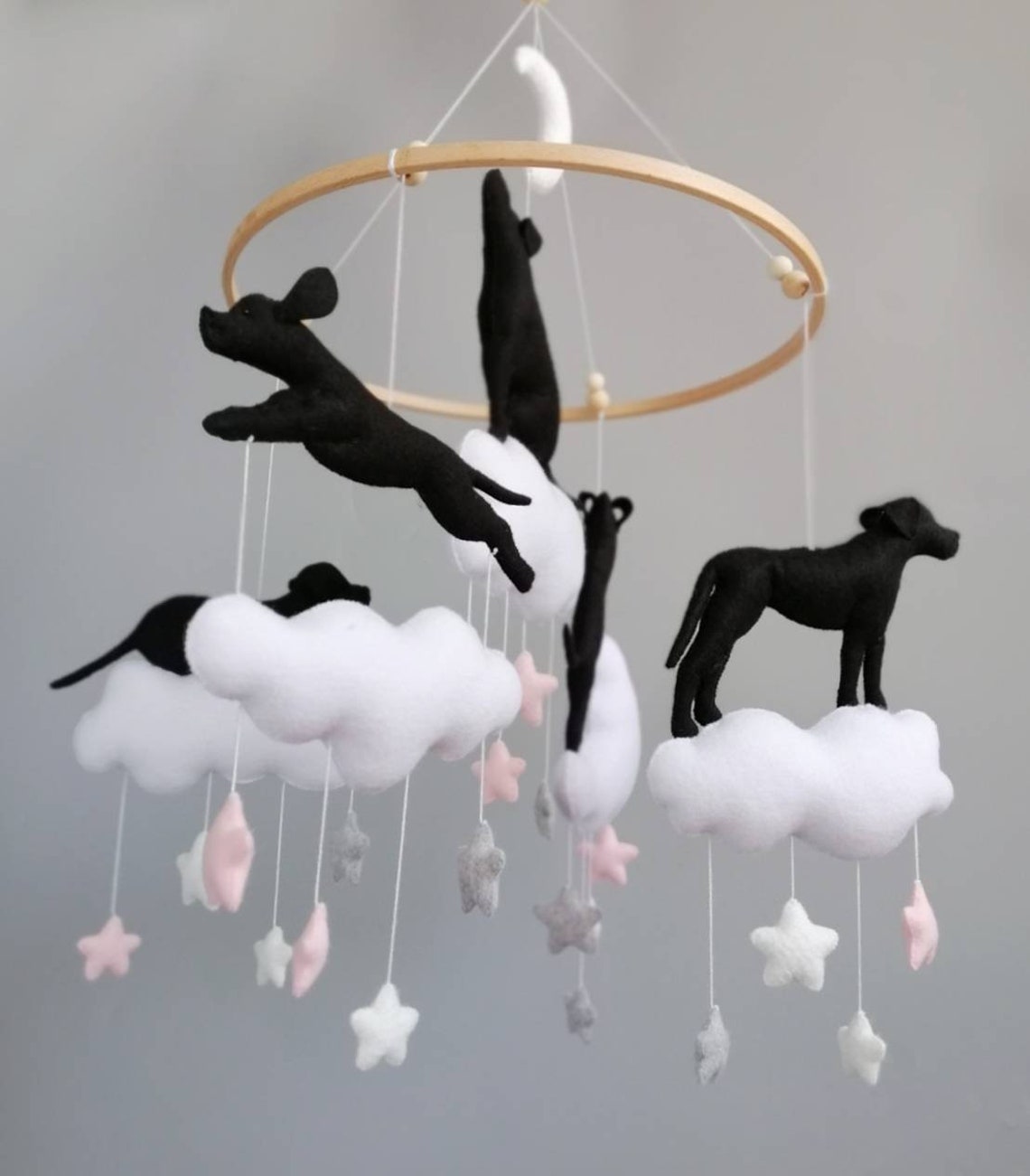 Labrador Baby Mobile Felt Nursery Decor, Baby Shower Gift Dog Mobile ...