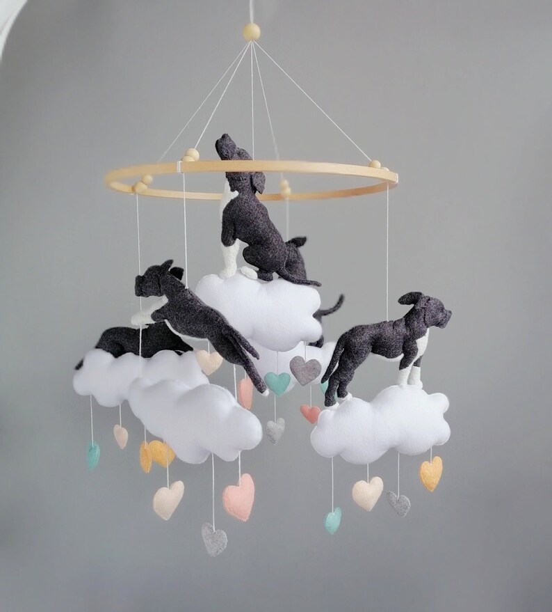 Dog Baby Mobile Felt Nursery Decor Hanging Mobile Dog Baby - Etsy