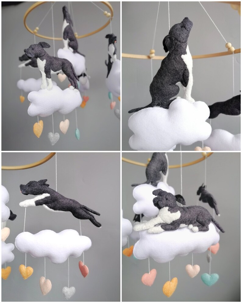 Dog Baby Mobile Felt Nursery Decor Hanging Mobile Dog Baby - Etsy