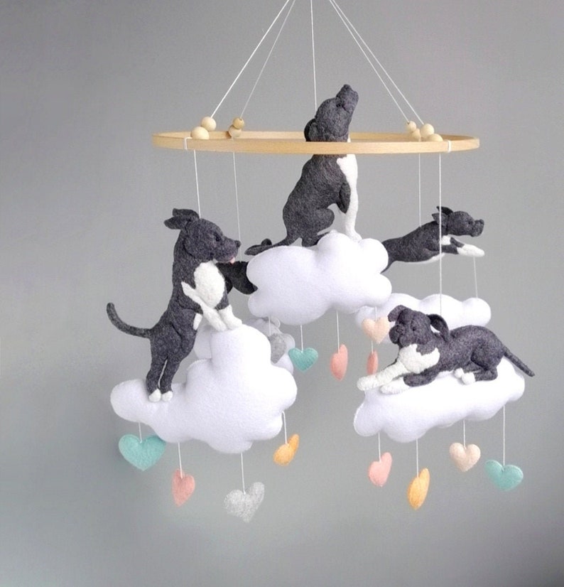 Dog Baby Mobile Felt Nursery Decor Hanging Mobile Dog Baby - Etsy