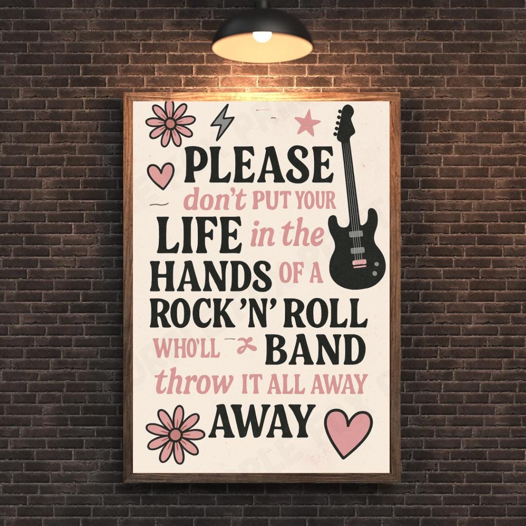 Oasis Lyric Digital Art Print | Typography | Don't Look Back in Anger ...