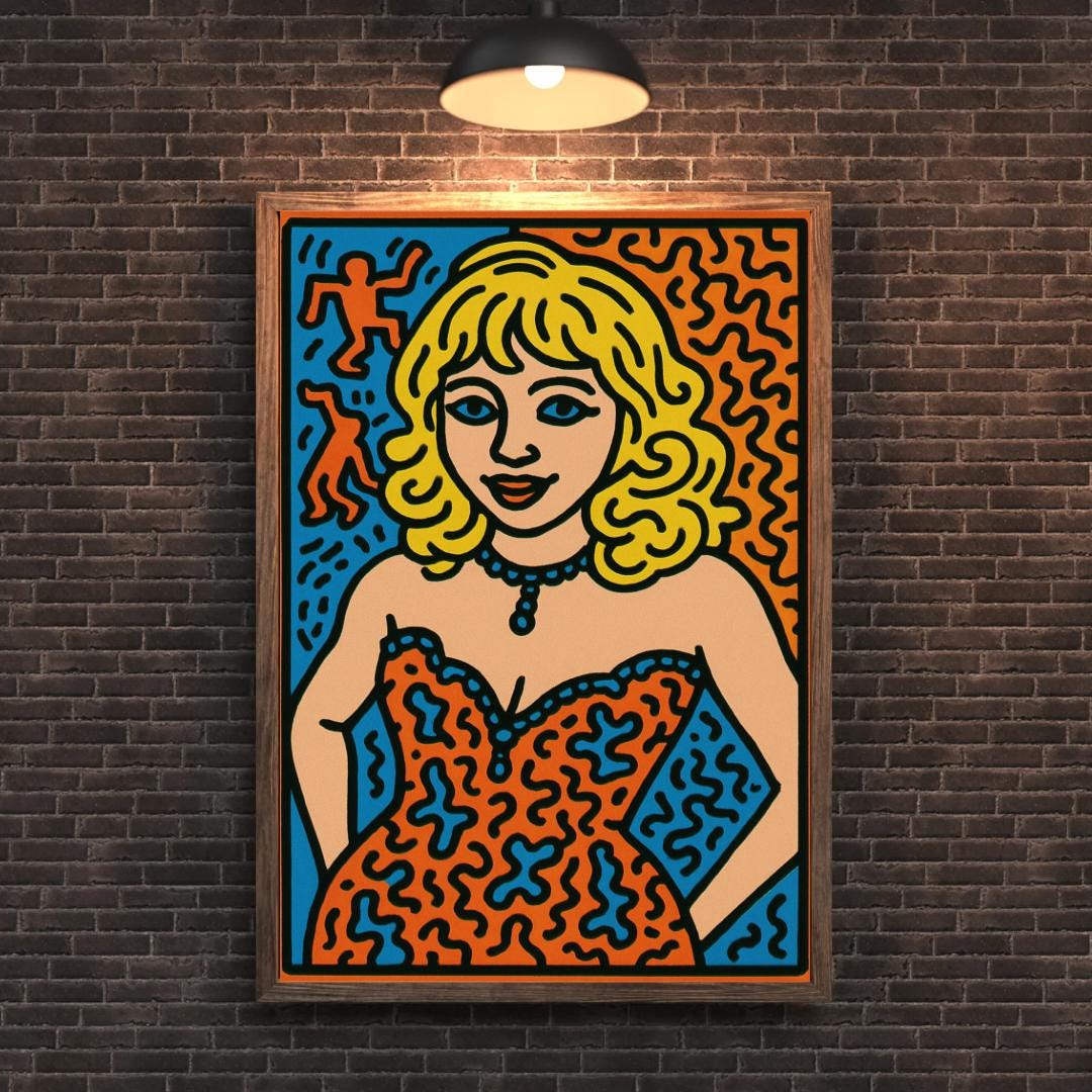 Sabrina Carpenter Digital Art Print | Keith Haring-inspired Pop Art ...