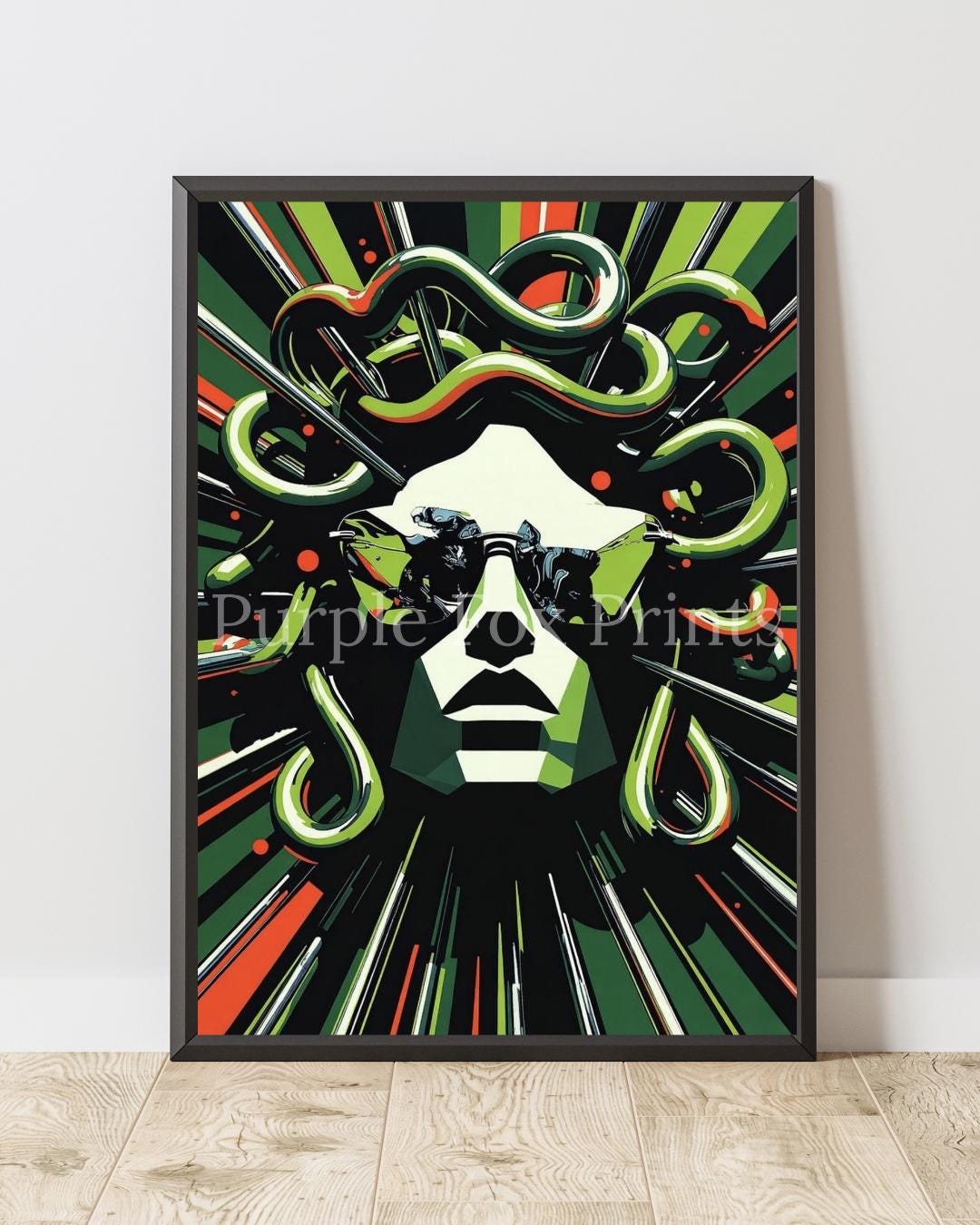 Medusa Digital Art Print | Modern Mythology Poster | Bold Greek Goddess ...