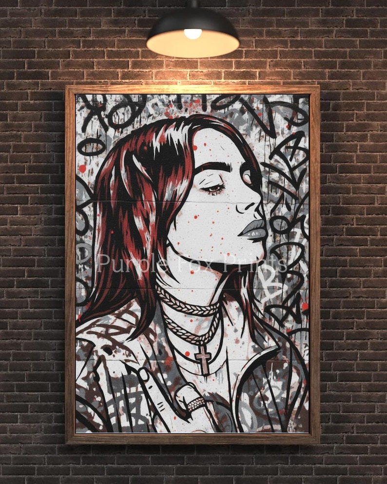 Billie Eilish Digital Graffiti Print | Bad Guy | Hit Me Hard & Soft ...