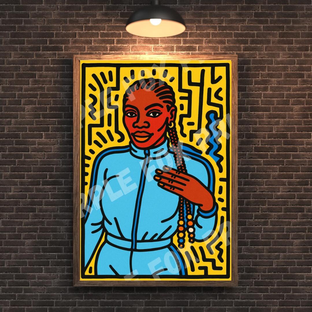 Doechii Digital Art Print | Keith Haring-inspired Pop Art | Anxiety ...