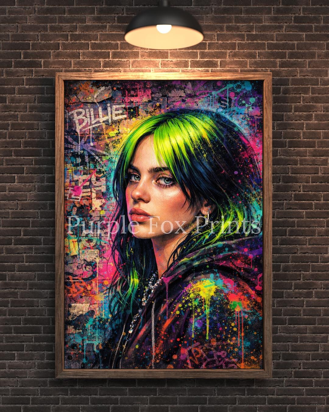 Billie Eilish Graffiti Portrait Print | Colourful Urban Pop Art ...