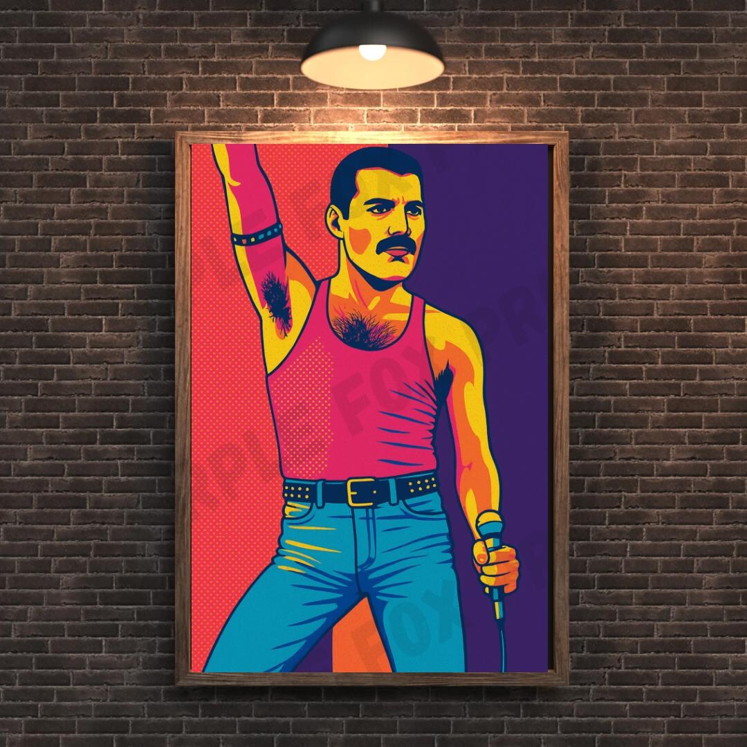 Freddie Mercury Digital Pop Art Print | Queen | Wall Art | Retro ...