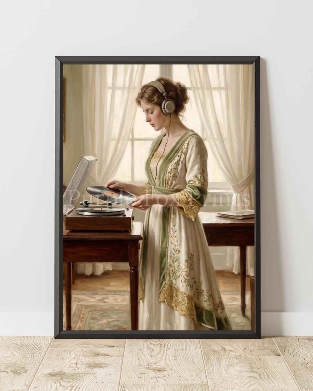 Vintage Woman DJ Art Print | Classical Oil Painting Style With ...