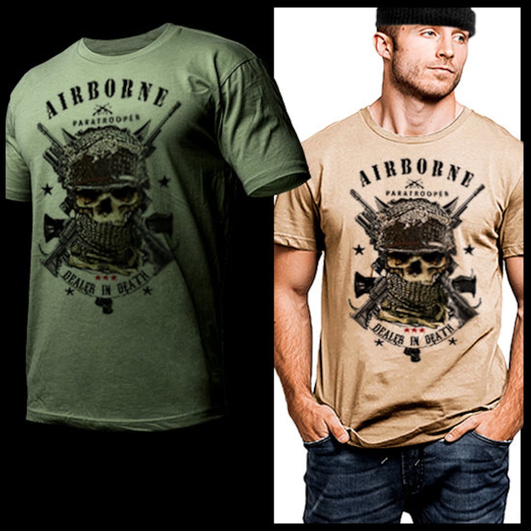 Military Airborne Paratrooper Combat Action T-shirt Spec Operation ...