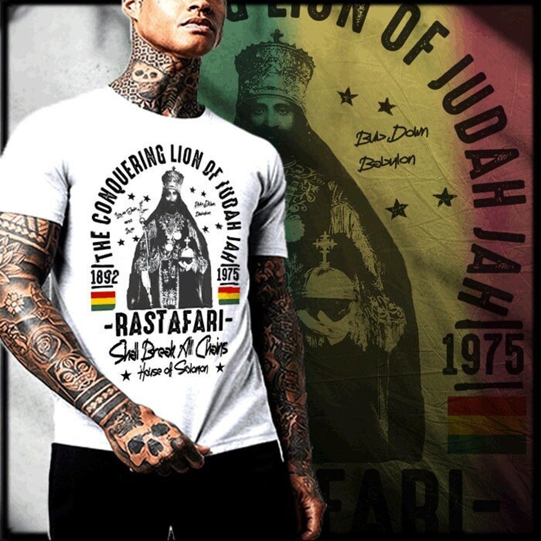 Reggae Haile Selassie Love Jah Knows Rastafari Irie Lion Mon T-shirt ...