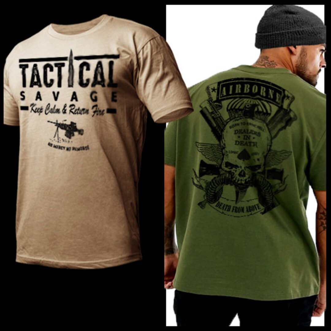 Military Airborne Paratrooper Combat Action T-shirt Spec Operation ...