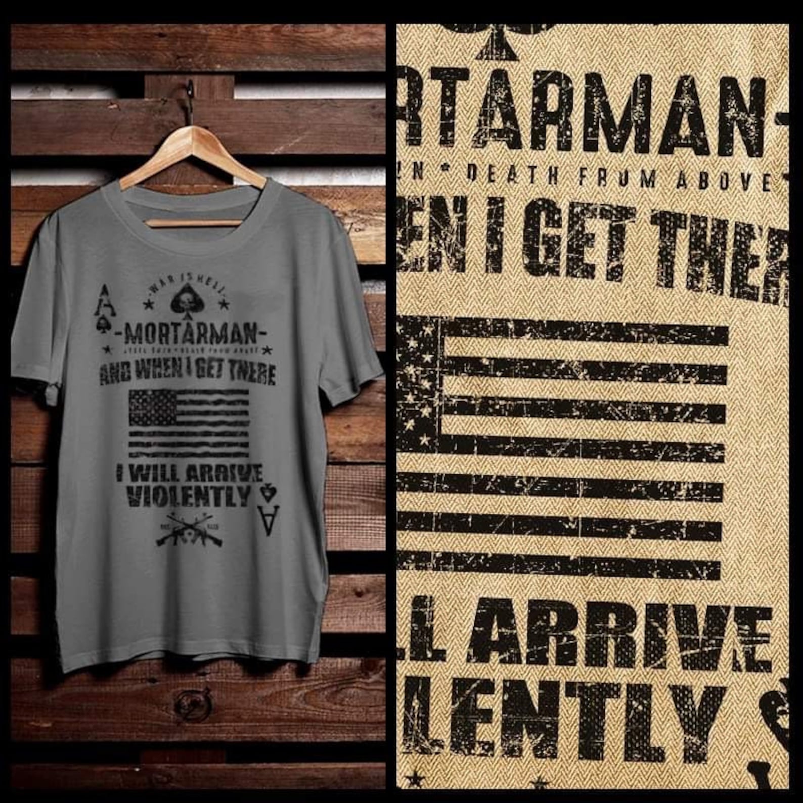Military Mortarman T-shirt Combat Veteran Tactical War Quote Special ...