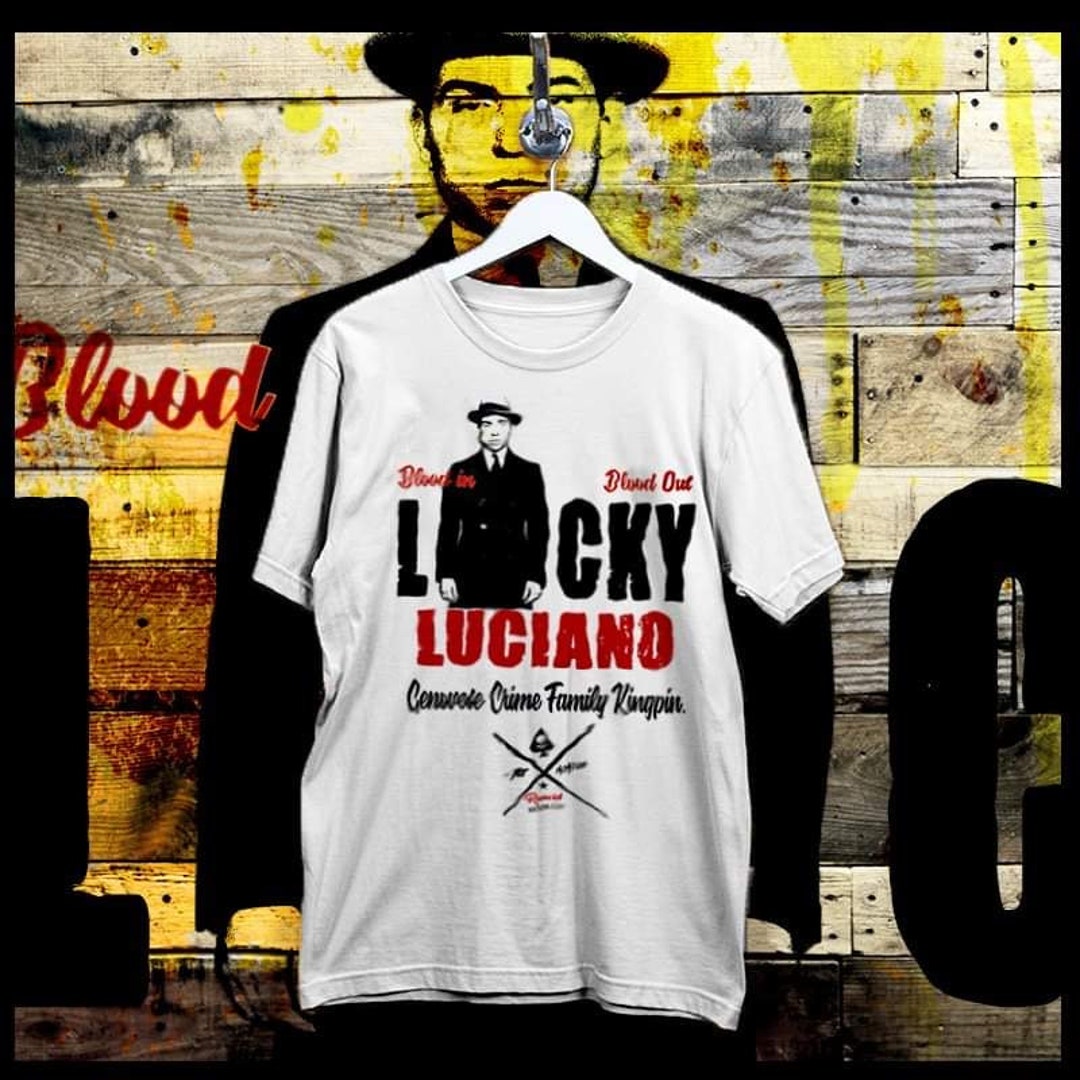 Mobster Kingpin Lucky Luciano Crime Boss T-shirt Mafia Thug Life Cotton ...