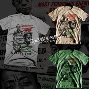 James Baldwin T-shirt African American Civil Rights Activist Black ...