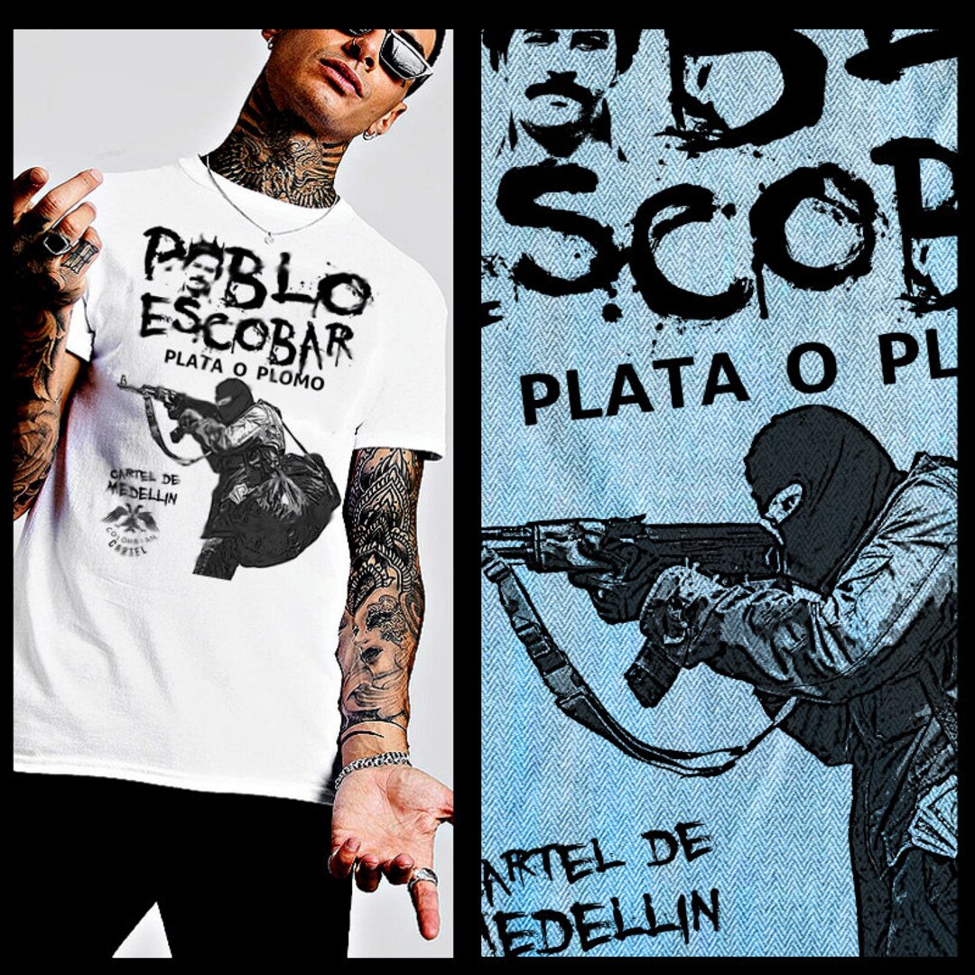 Pablo Escobar T-shirt King of Cocaine Colombian Drug Cartel Pistola ...