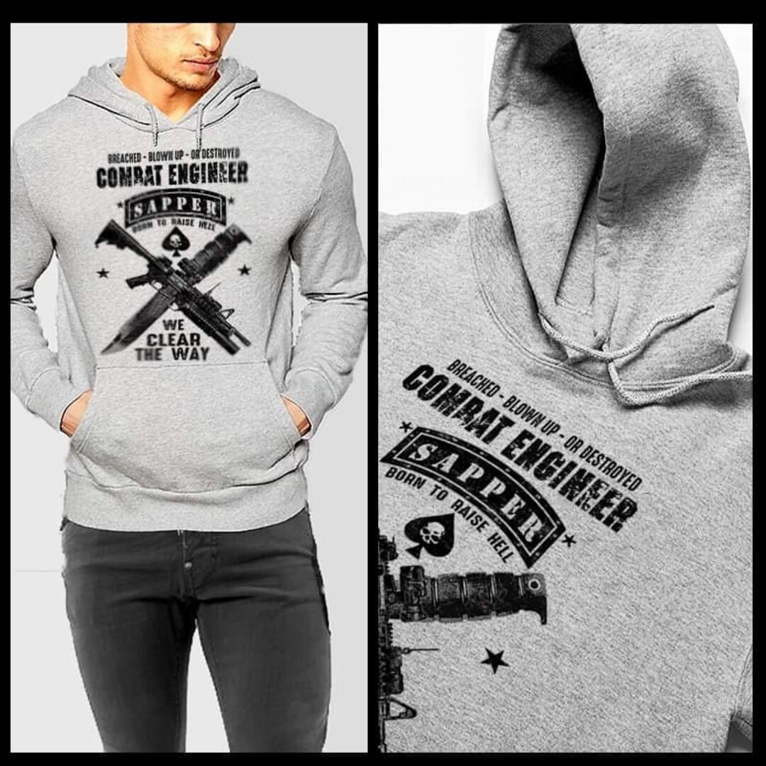 Combat Engineer Sapper Clear the Way Quote Hoodie Military Combat ...