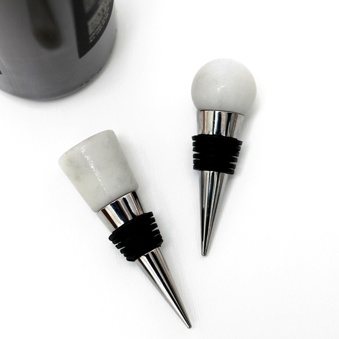 Hand Crafted Stone Marble Wine Stoppers, Bridesmaid Gifts, Wedding ...