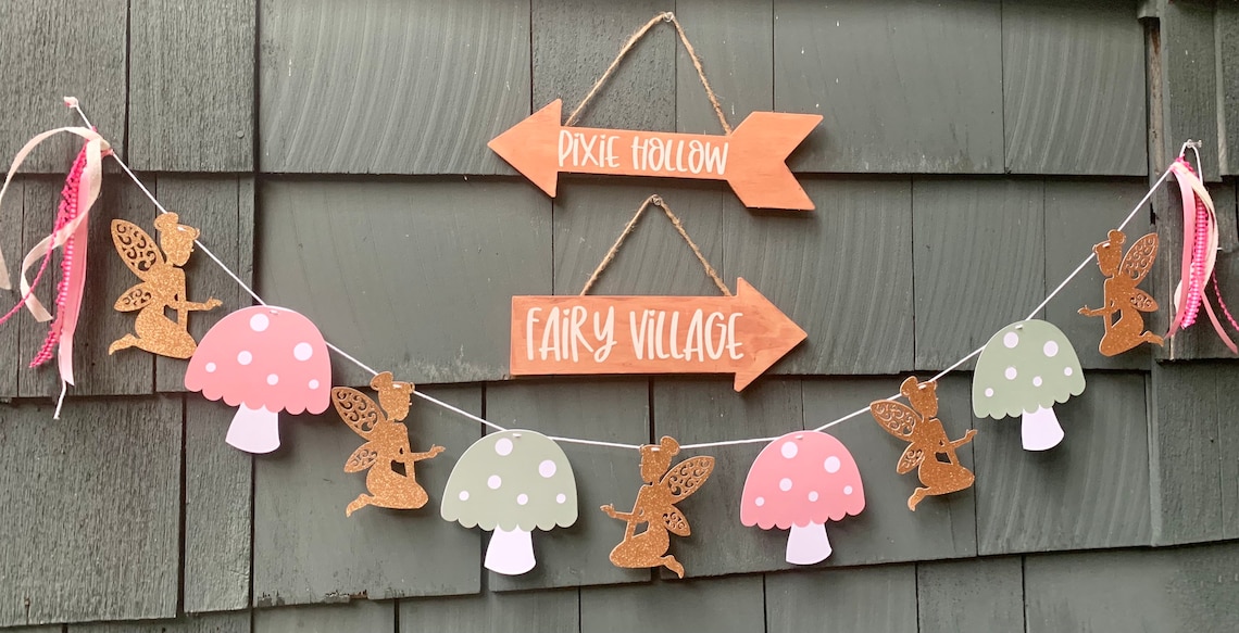 Enchanted Forest decor Fairy sign Fairy banner Mushroom | Etsy