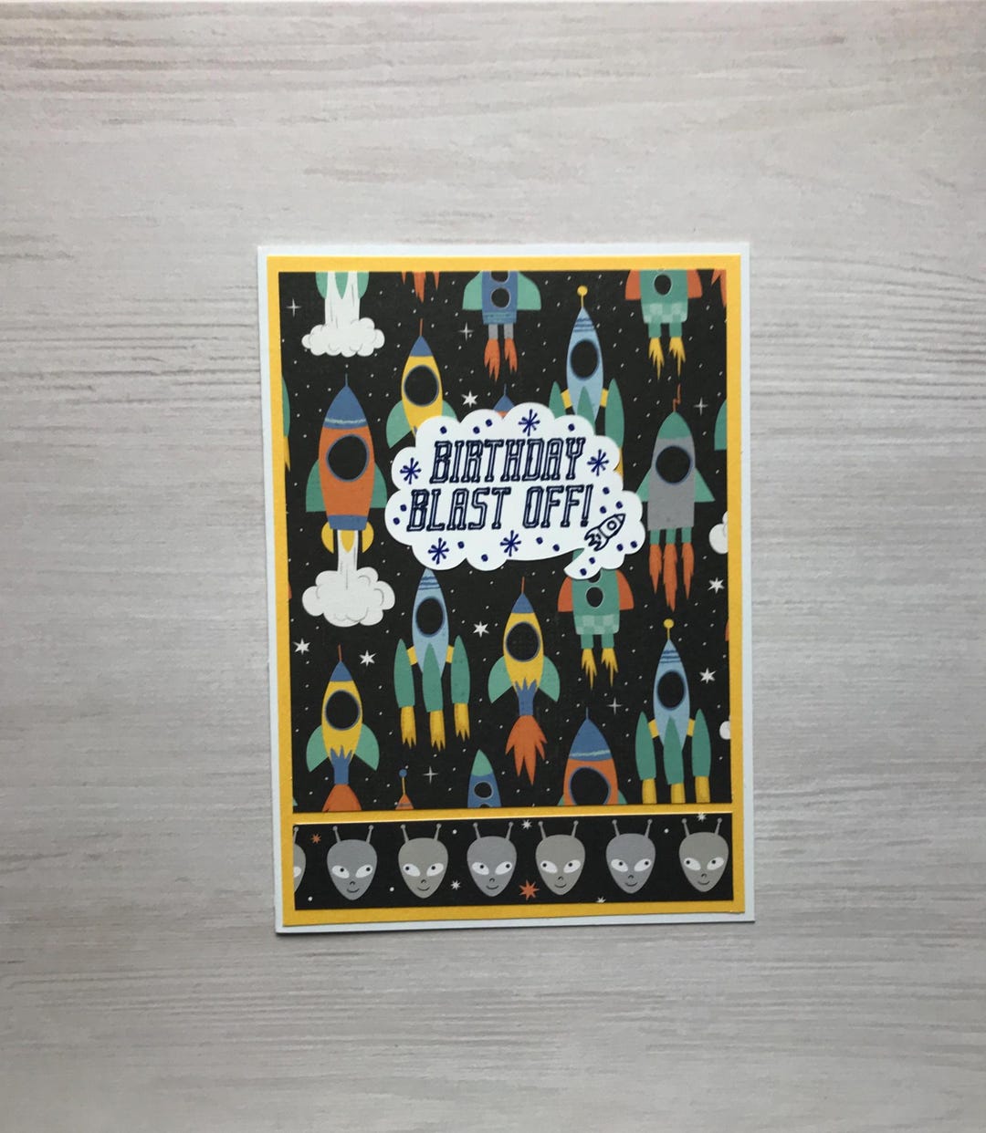 Outer Space Birthday Card, Alien, Handmade - Etsy