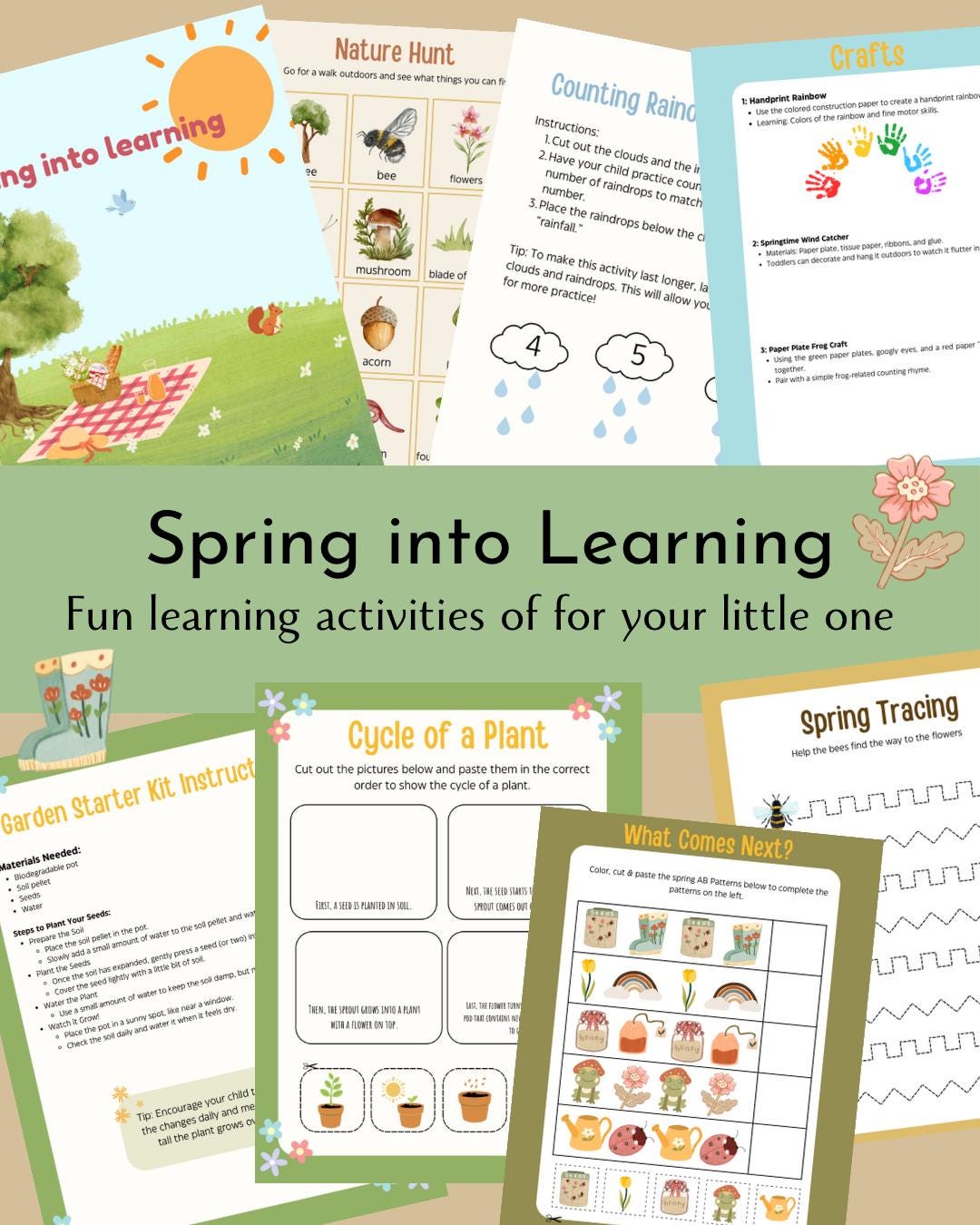 Spring Toddler Learning Pack: Fun and Educational Activities - Etsy