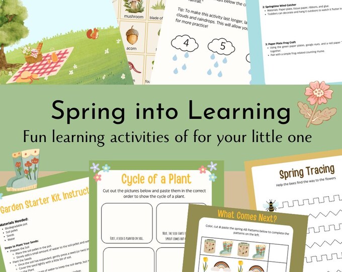 Spring Toddler Learning Pack: Fun and Educational Activities - Etsy