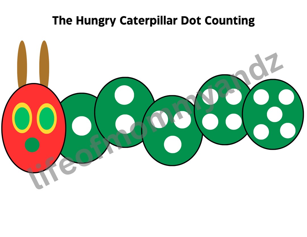 The Hungry Caterpillar Dot Counting PDF Download - Etsy
