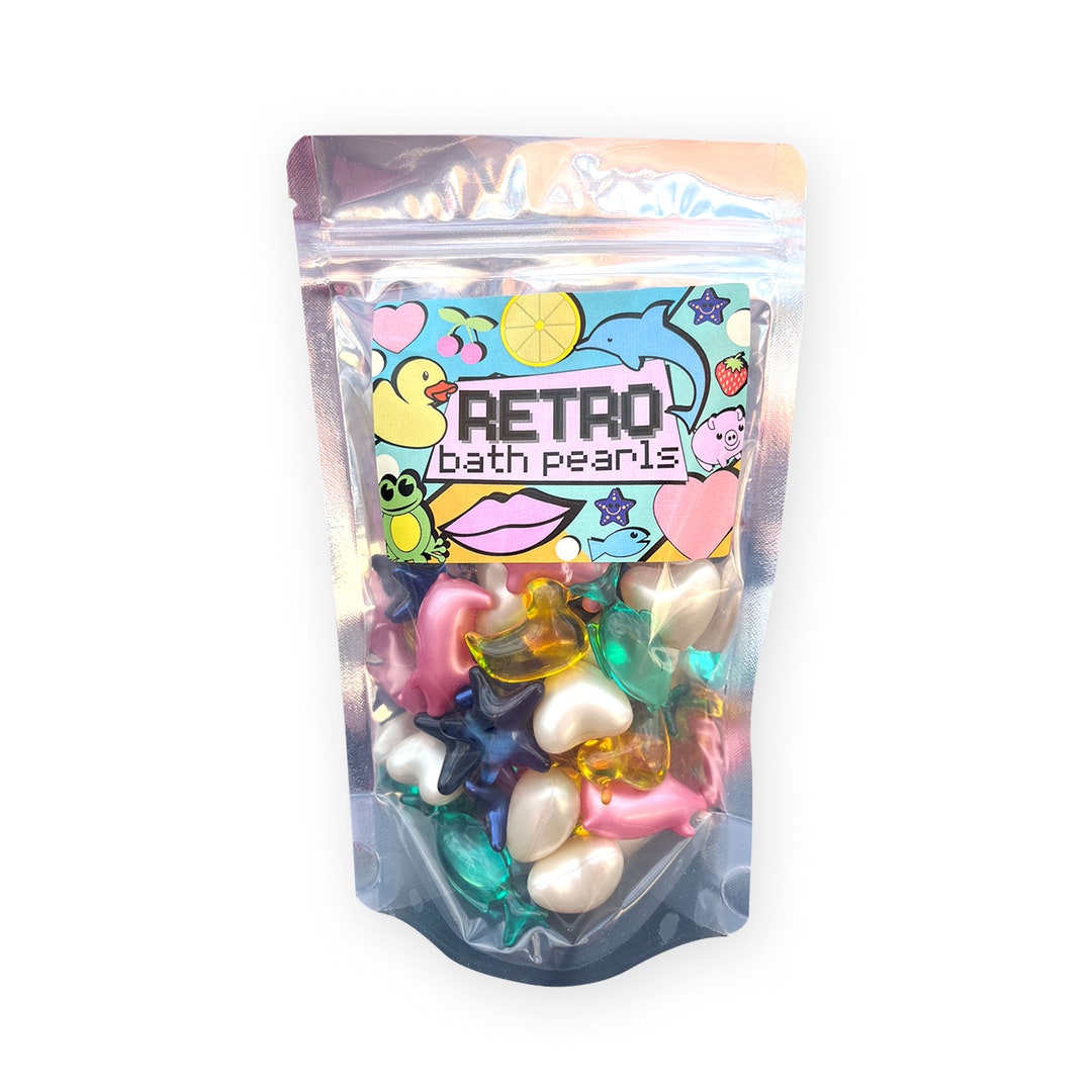 RETRO BATH PEARLS. Mixed Shapes and Scents. Pack of 30. Turtles, Pigs ...