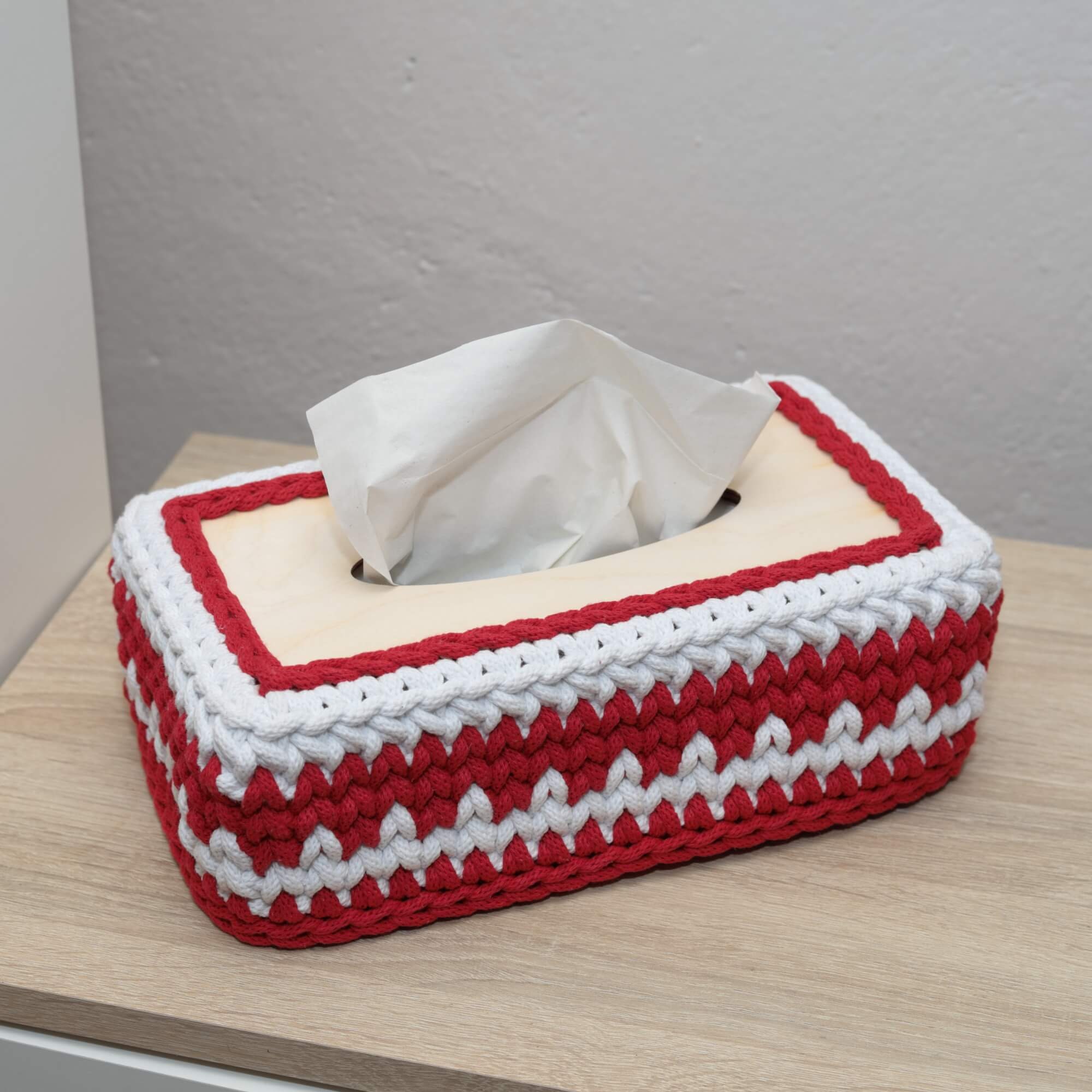 Crochet Tissue Box Cover, Tissue Box Holder of Chunky Cotton Yarn ...
