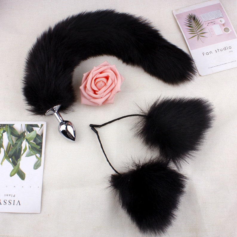 Faux Fur Fox Tail Butt Plug And Ears Set Anal Butt Plug Anal Etsy