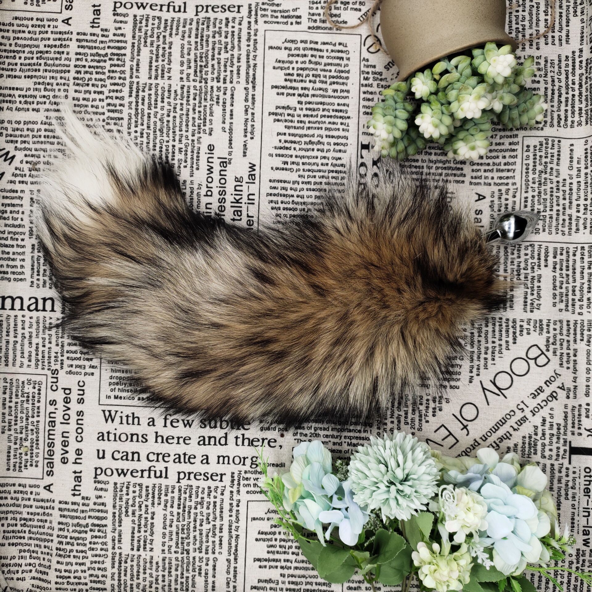 17 Deluxe Faux Fur Crystal Fox Tail Butt Plug Anal | Etsy Australia